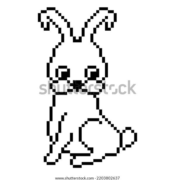 Cute Rabbit Pixel Art Vector Astrological Stock Vector (Royalty Free ...