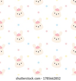 Cute Rabbit Seamless Background Repeating Pattern Stock Vector (Royalty ...