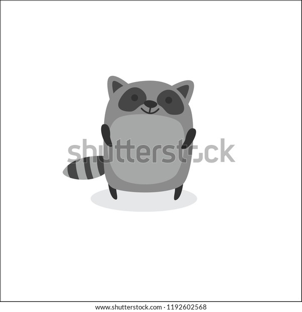 Cute Racoon Cartoon Stock Vector (Royalty Free) 1192602568 | Shutterstock