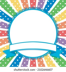 Cute Rainbow Pattern Frame Wallpaper Stock Vector (Royalty Free) 2102646607