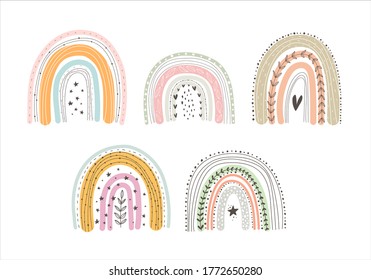 Cute Rainbow Set Colorful Vector Illustration Stock Vector (Royalty ...