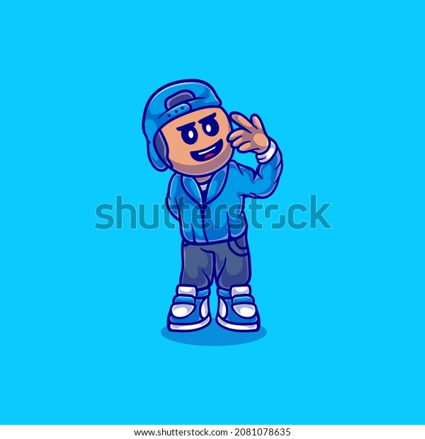 Cute Rapper Boy Illustration Cute Rapper Stock Vector (Royalty Free ...