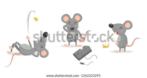 Cute Rat Mouse Cartoon Character Vector: เวกเตอร์สต็อก (ปลอดค่า ...