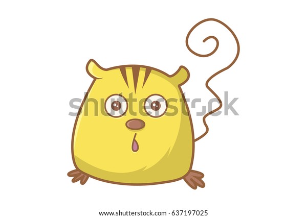 Cute Rat Shocked Vector Illustration Isolated Stock Vector (Royalty ...