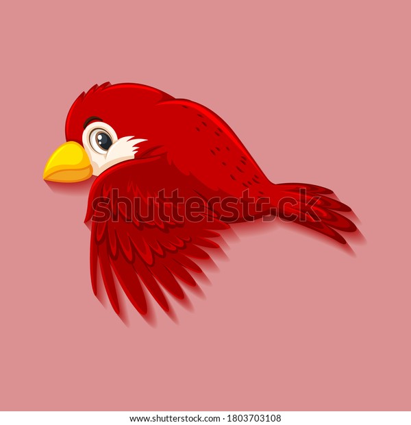 Cute Red Bird Cartoon Character Illustration Stock Vector (Royalty Free ...