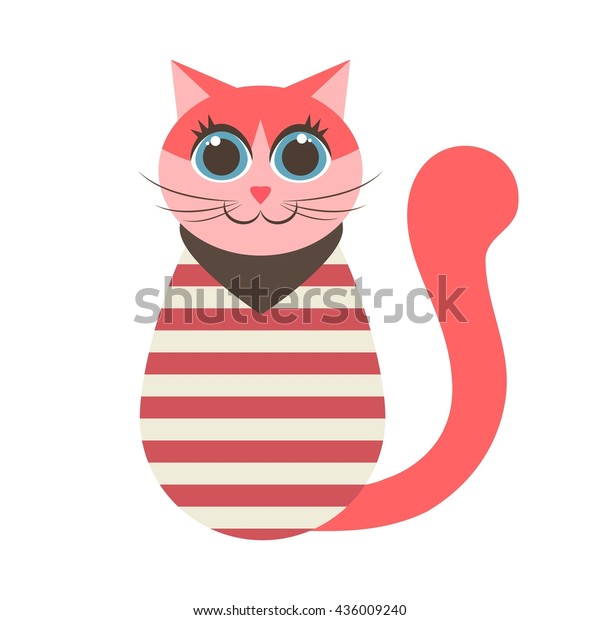 Cute Red Cartoon Cat Stock Vector (Royalty Free) 436009240 | Shutterstock