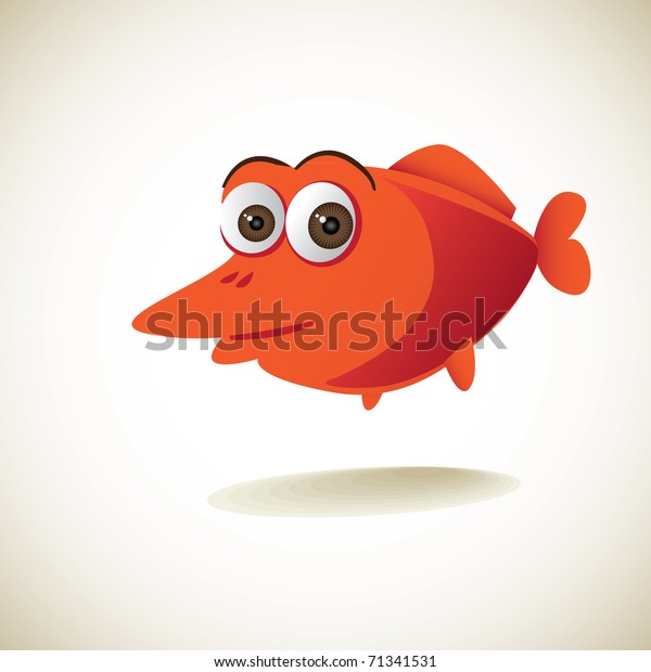 Cute Red Cartoon Fish Illustration Stock Vector (Royalty Free) 71341531 ...