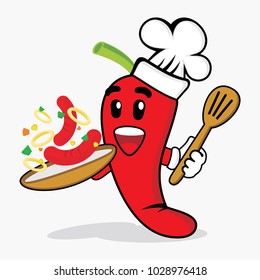 Cute Red Chili Pepper Chef Vector: เวกเตอร์สต็อก (ปลอดค่าลิขสิทธิ์ ...