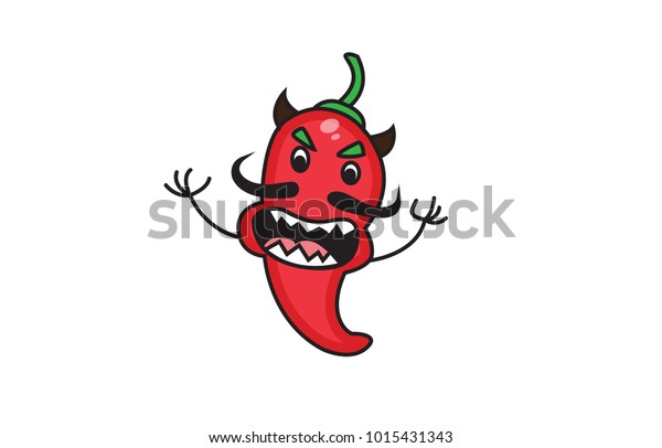 Cute Red Chili Vector Illustration Isolated Stock Vector (Royalty Free ...