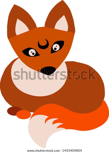 Cute Red Fox Moon On Muzzle Stock Vector (Royalty Free) 1443404804 ...