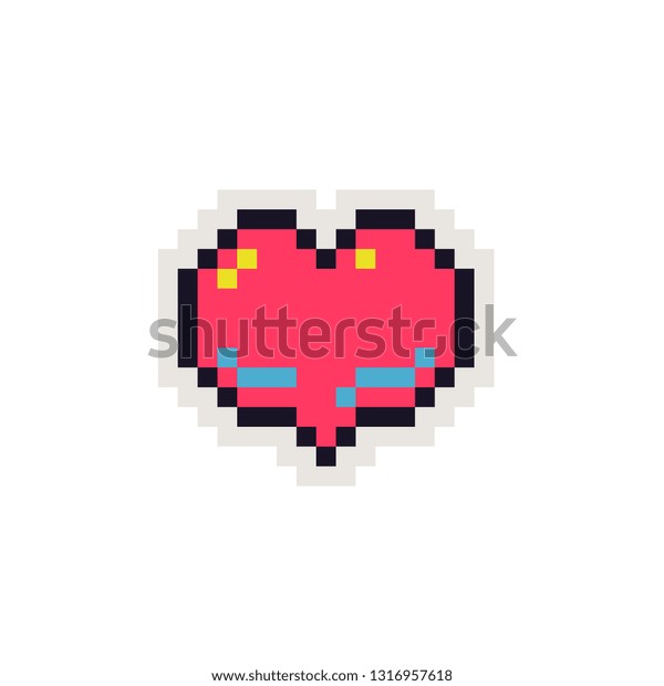Cute Red Heart Pixel Art Style Stock Vector (Royalty Free) 1316957618 ...