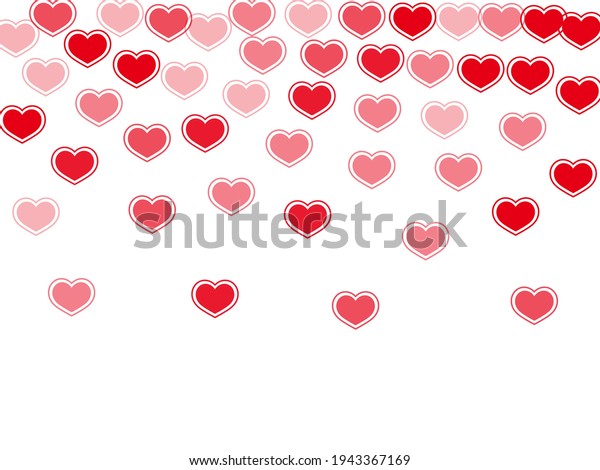 Cute Red Hearts Flying Vector Illustration Stock Vector (Royalty Free ...