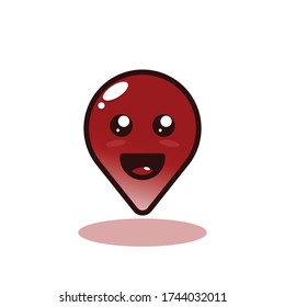 Cute Red Pin Location Icon Vector Stock Vector (Royalty Free ...