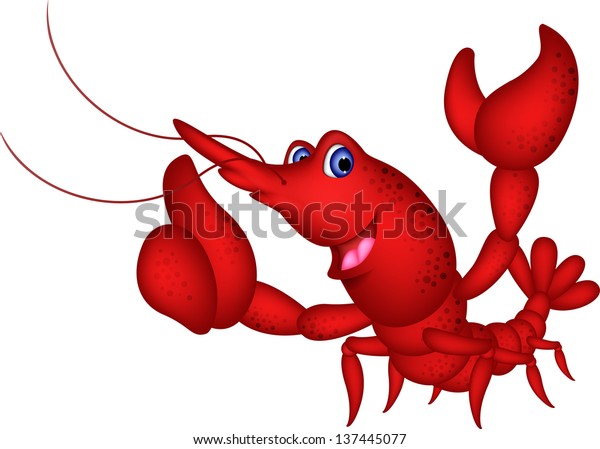 Cute Red Shrimp Cartoon Stock Vector (Royalty Free) 137445077 ...