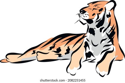 Cute Red Tiger Vector Illustration Stock Vector (Royalty Free ...