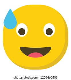 Cute Relieved Face Emoji Stock Vector (Royalty Free) 1206460408 ...