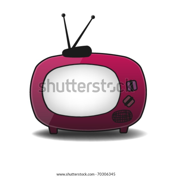 Cute Retro Tv Vector Stock Vector (Royalty Free) 70306345 | Shutterstock