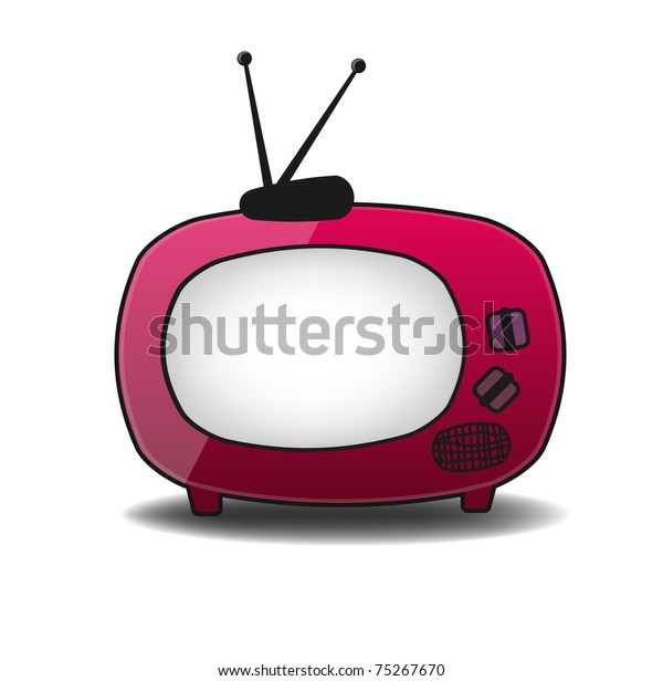 Cute Retro Tv Vector Stock Vector (Royalty Free) 75267670 | Shutterstock