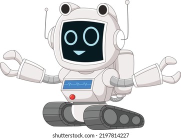 Cute Robot Cartoon Wheels Stock Vector (Royalty Free) 2197814227 ...