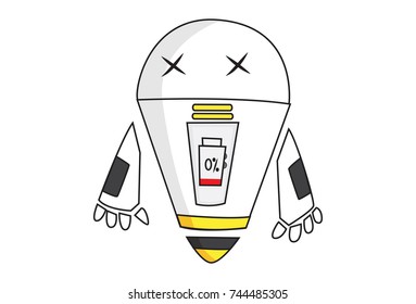 Cute Robot Dead Vector Illustration Isolated: vector de stock (libre de ...
