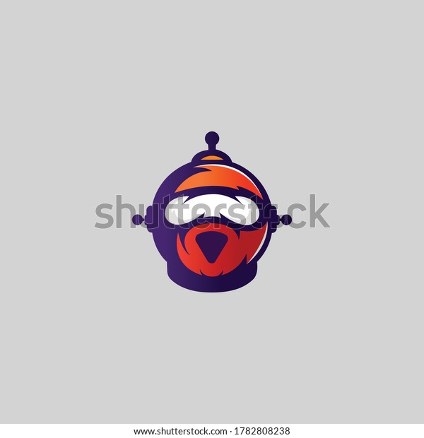 Cute Robot Face Logo Design Template Stock Vector (Royalty Free ...