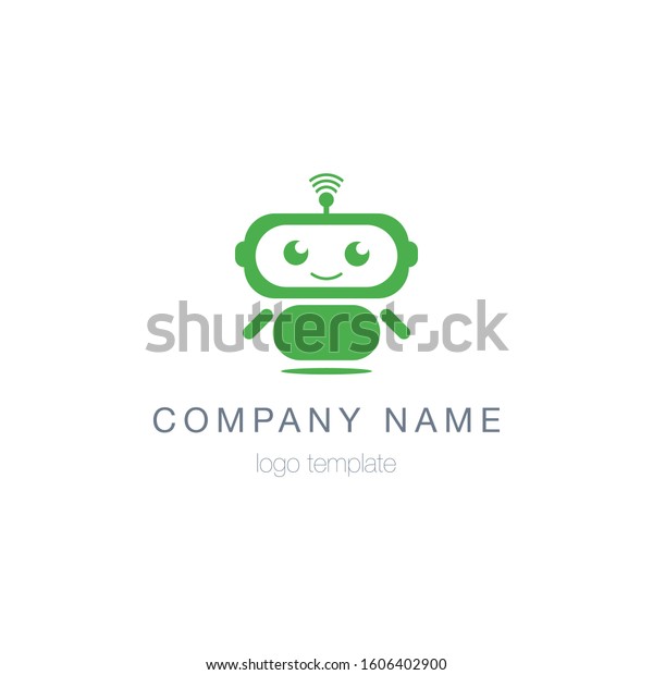 Cute Robot Logo Template Design Vector Stock Vector (Royalty Free ...