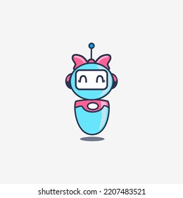 Cute Robot Mascot Logo Design Stock Vector (Royalty Free) 2207483521 ...