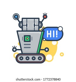 Cute Robot Say Hi Vector Flat Stock Vector (Royalty Free) 1772378840 ...