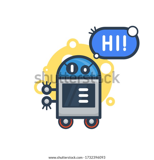 Cute Robot Say Hi Vector Flat Stock Vector (Royalty Free) 1732396093 ...