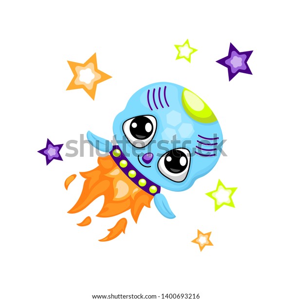 Cute Rocket Character Vector Illustration On Stock Vector (Royalty Free ...