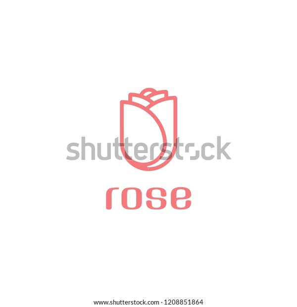 Cute Rose Icon Logo Stock Vector (Royalty Free) 1208851864