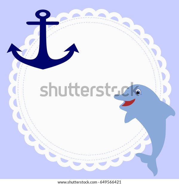 Vector de stock (libre de regalías) sobre Cute Round Baby Frame ...