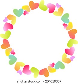 Cute Round Frame Colored Hearts Stock Vector (Royalty Free) 204019357 ...