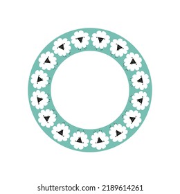 Cute Round Frame Round Frame Sheep Stock Vector (Royalty Free ...