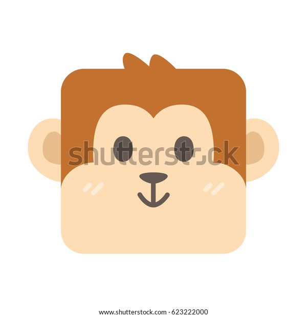 Cute Round Monkey Face Chinese Zodiac Stock Vector (Royalty Free ...