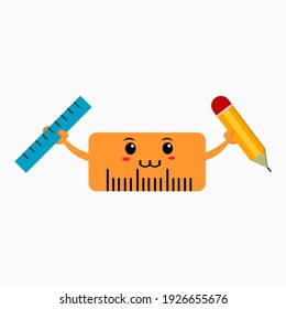 Cute Ruler Cartoon Vector Illustration Stock Vector (Royalty Free ...