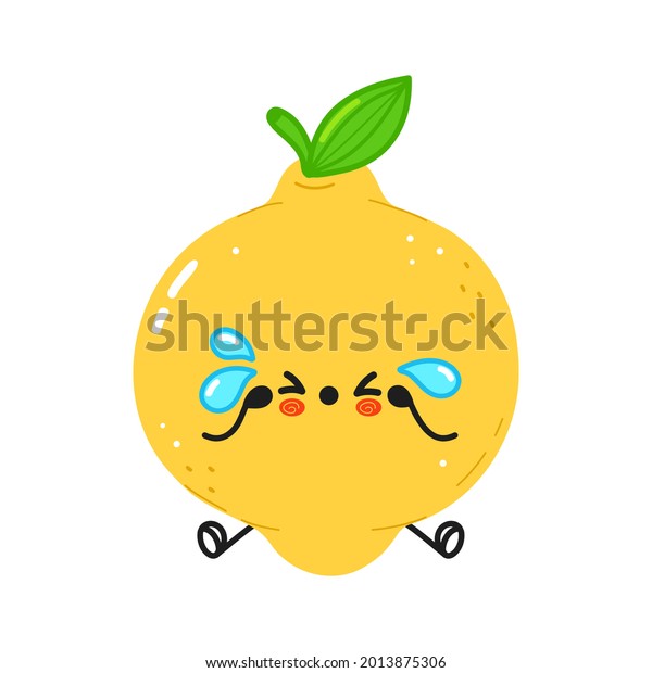 Cute Sad Crying Lemon Character Vector Stock Vector (Royalty Free ...