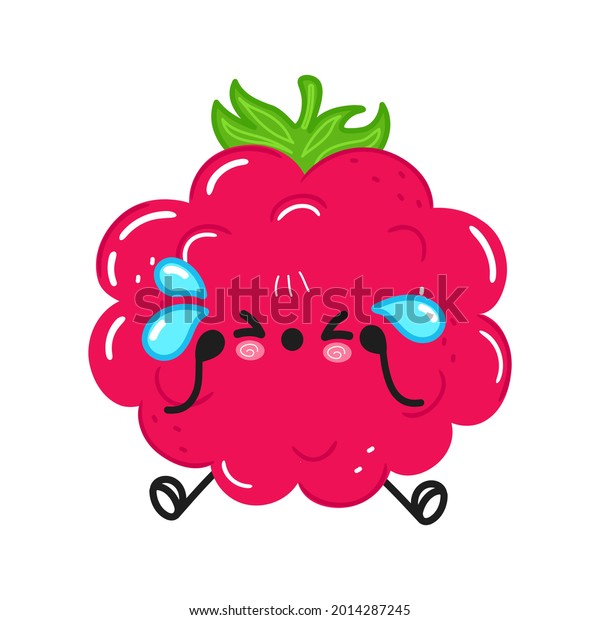 Cute Sad Crying Raspberries Character Vector Stock Vector (Royalty Free ...