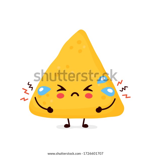 Cute Sad Funny Nachos Vector Cartoon Stock Vector (Royalty Free ...