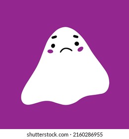 Cute Sad Ghost Cartoon Style Happy Stock Vector (Royalty Free ...