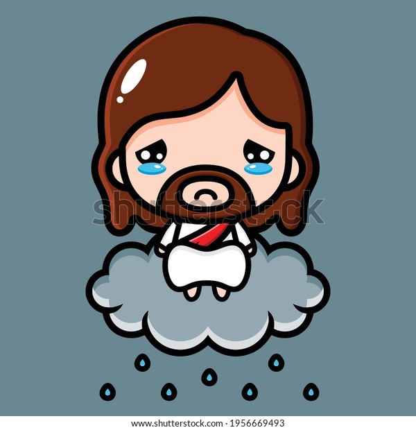 Cute Sad Jesus Christ Stock Vector (Royalty Free) 1956669493 | Shutterstock