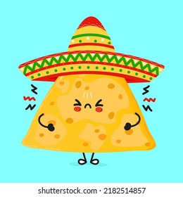 Cute Sad Nachos Character Vector Hand Stock Vector (Royalty Free ...