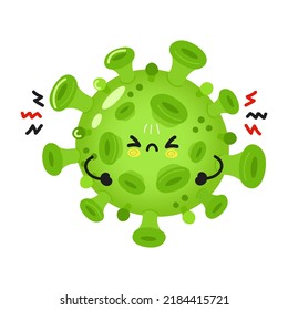 Cute Sad Virus Character Vector Hand Stock Vector (Royalty Free ...