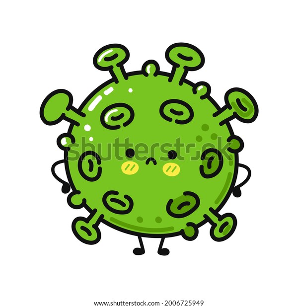 Cute Sad Virus Character Vector Hand: เวกเตอร์สต็อก (ปลอดค่าลิขสิทธิ์ ...