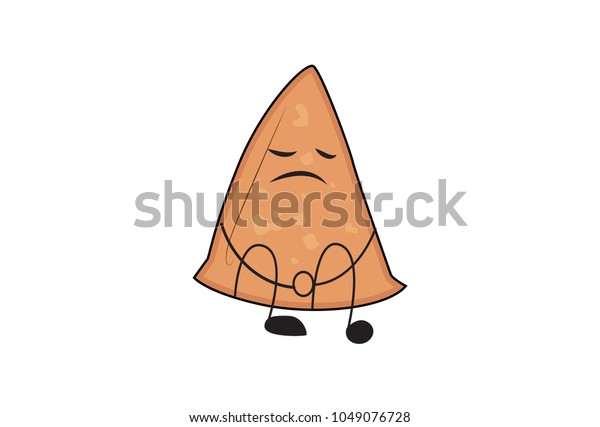 Cute Samosa Character Sad Vector Illustration: vector de stock (libre ...