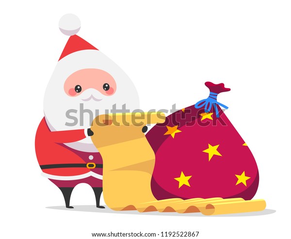 Cute Santa Claus Checks His List Stock Vector (Royalty Free) 1192522867 ...
