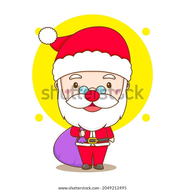 Cute Santa Claus Chibi Character Illustration Stock Vector (Royalty ...
