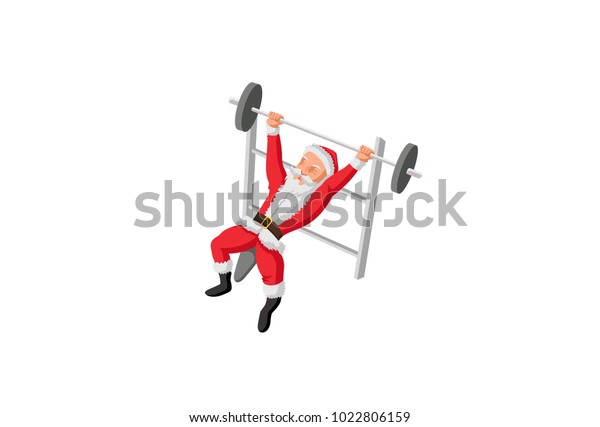 Cute Santa Claus Exercising Vector Illustration Stock Vector (Royalty ...