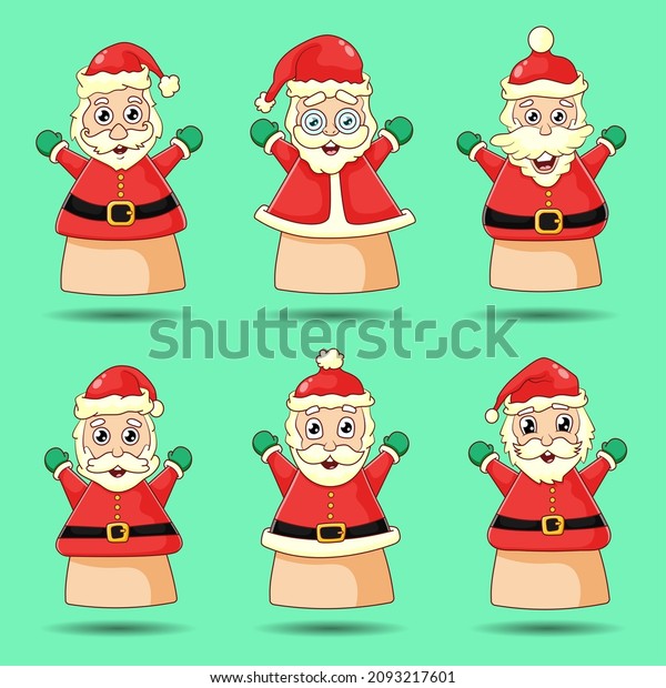 Cute Santa Claus Hand Puppet Cartoon Stock Vector (Royalty Free ...
