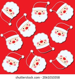Cute Santa Claus Red Background Seamless Stock Vector (Royalty Free ...